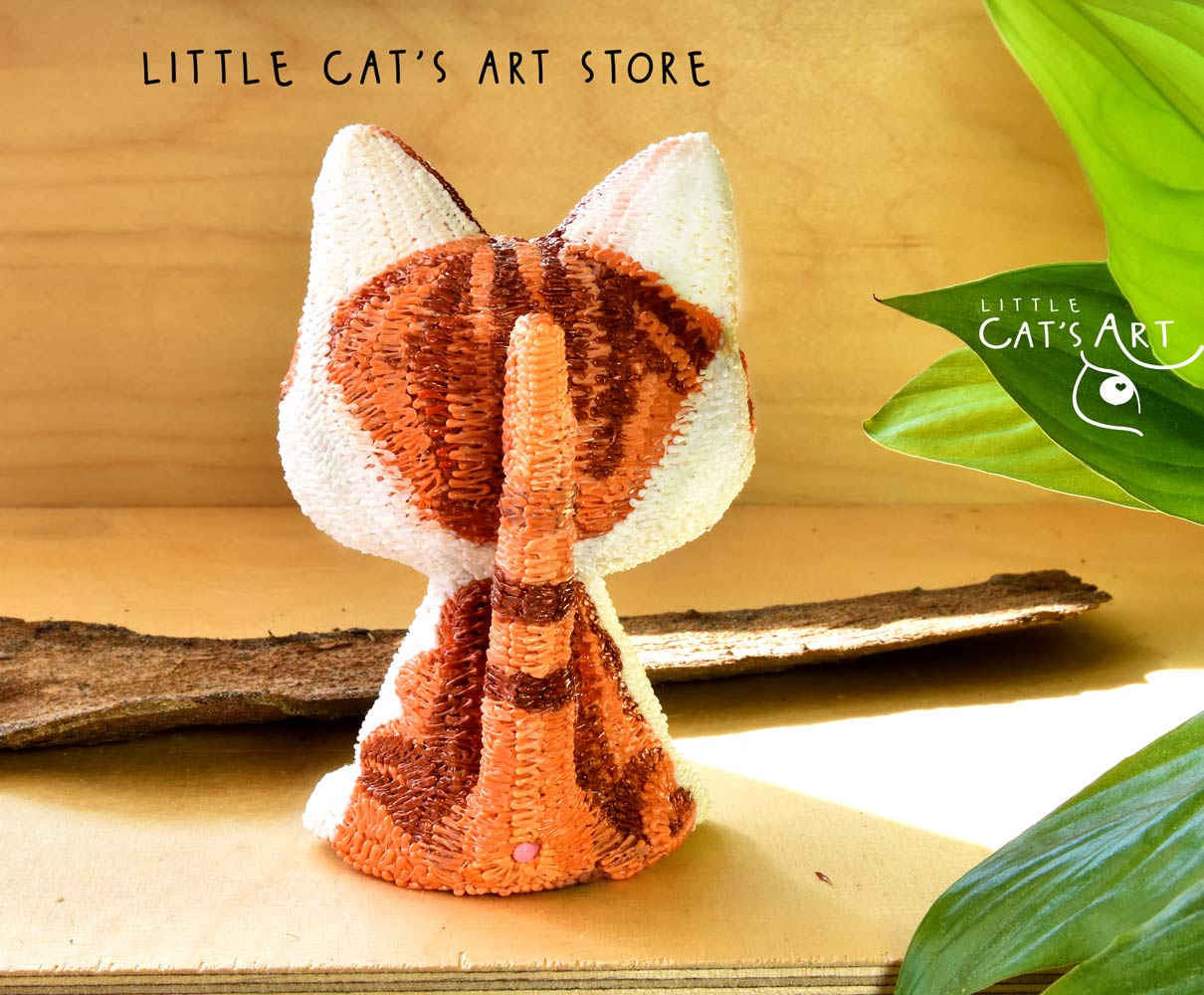 Custom order Mini me Porsche kitty figurine - Little Cat's Art