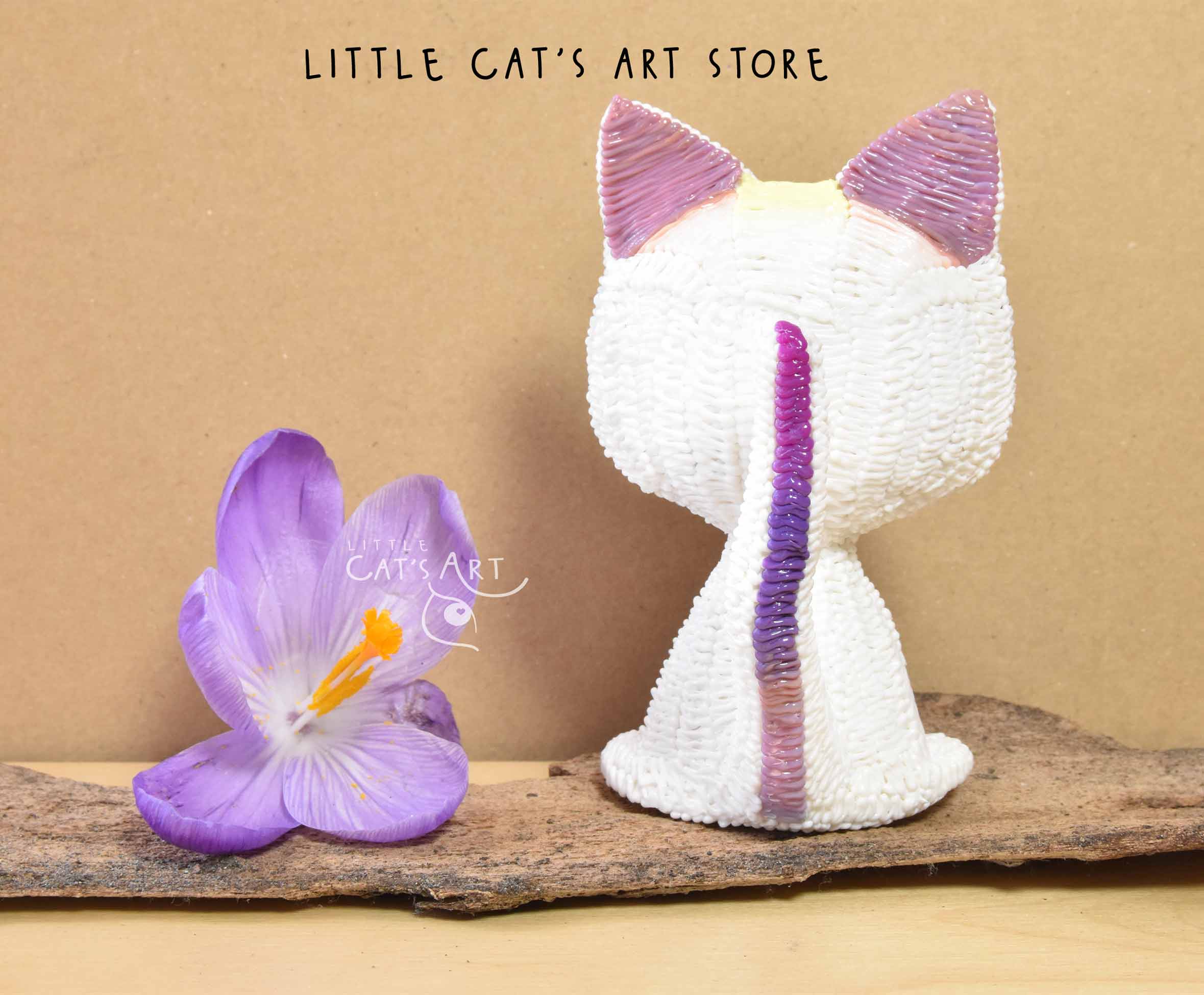 Fundraising Giveaway Donation "White spring cat & violet crocus flower ...