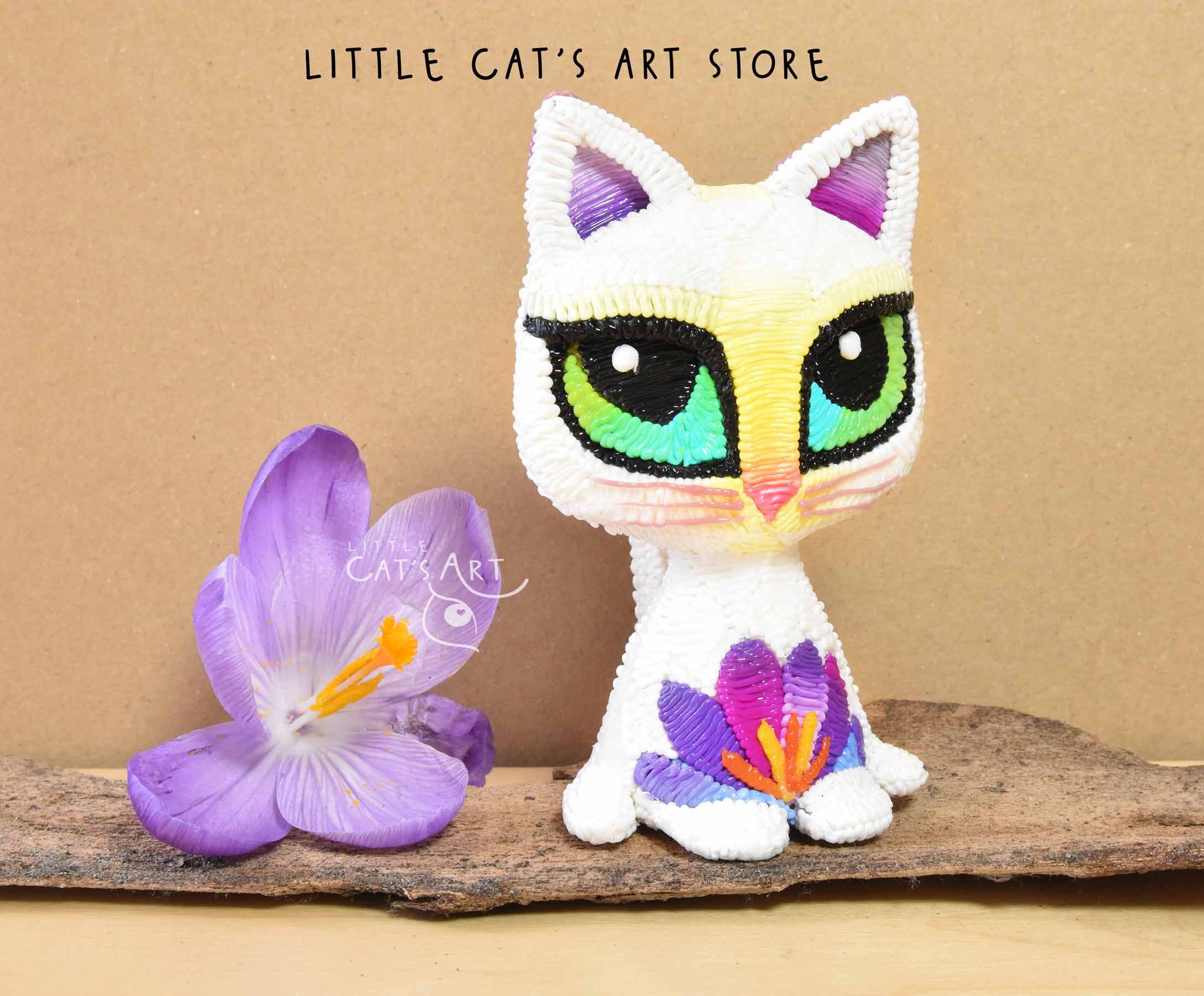 Fundraising Giveaway Donation "White spring cat & violet crocus flower ...